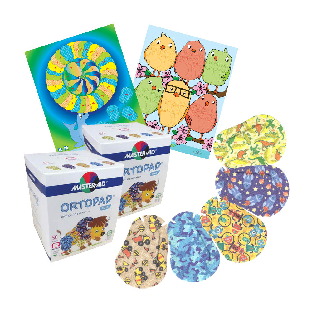 Ortopad® Bamboo for Boys, 2 boxes + 2 posters